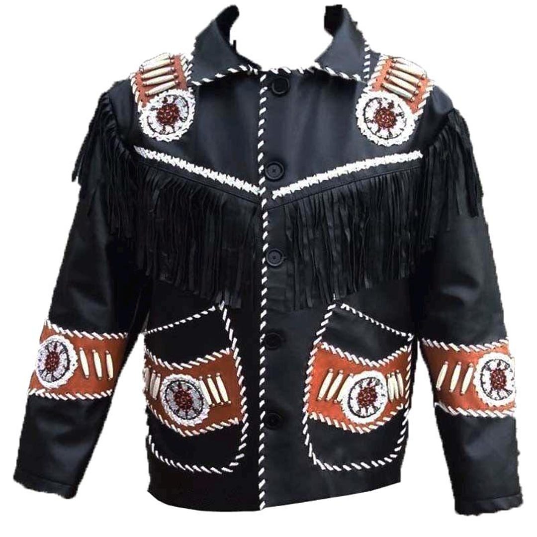 Genuine Leather Western Style American Western Jacket With Fringes ...