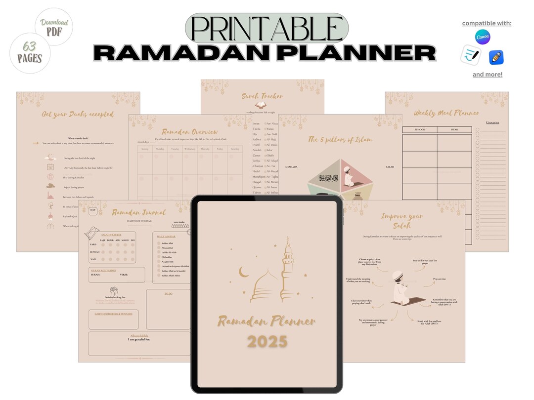 Ultimate Ramadan Planner & Journal 2025- Muslim Planner, Digital ...