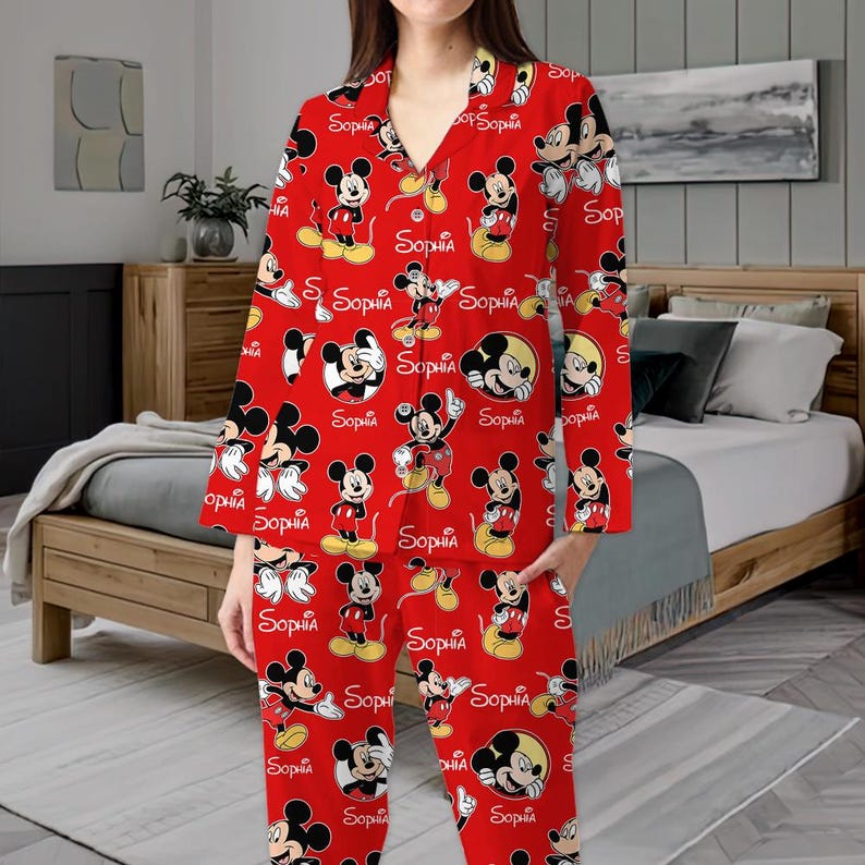 Personalized Mickey Mouse Pajamas, Custom Name Disney Sleepwear for ...