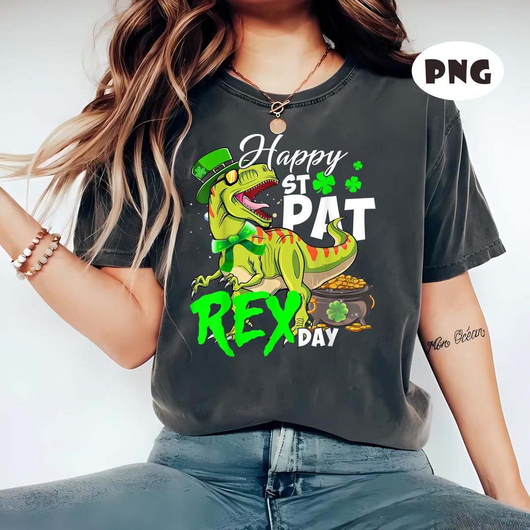 Happy St.pat-rex Day Shamrock St Patricks Day Irish Gift Png,funny St ...