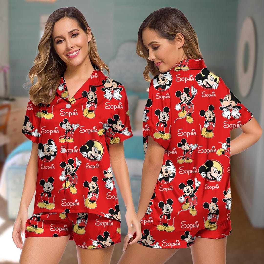 Personalized Mickey Mouse Pajamas, Custom Name Disney Sleepwear for ...