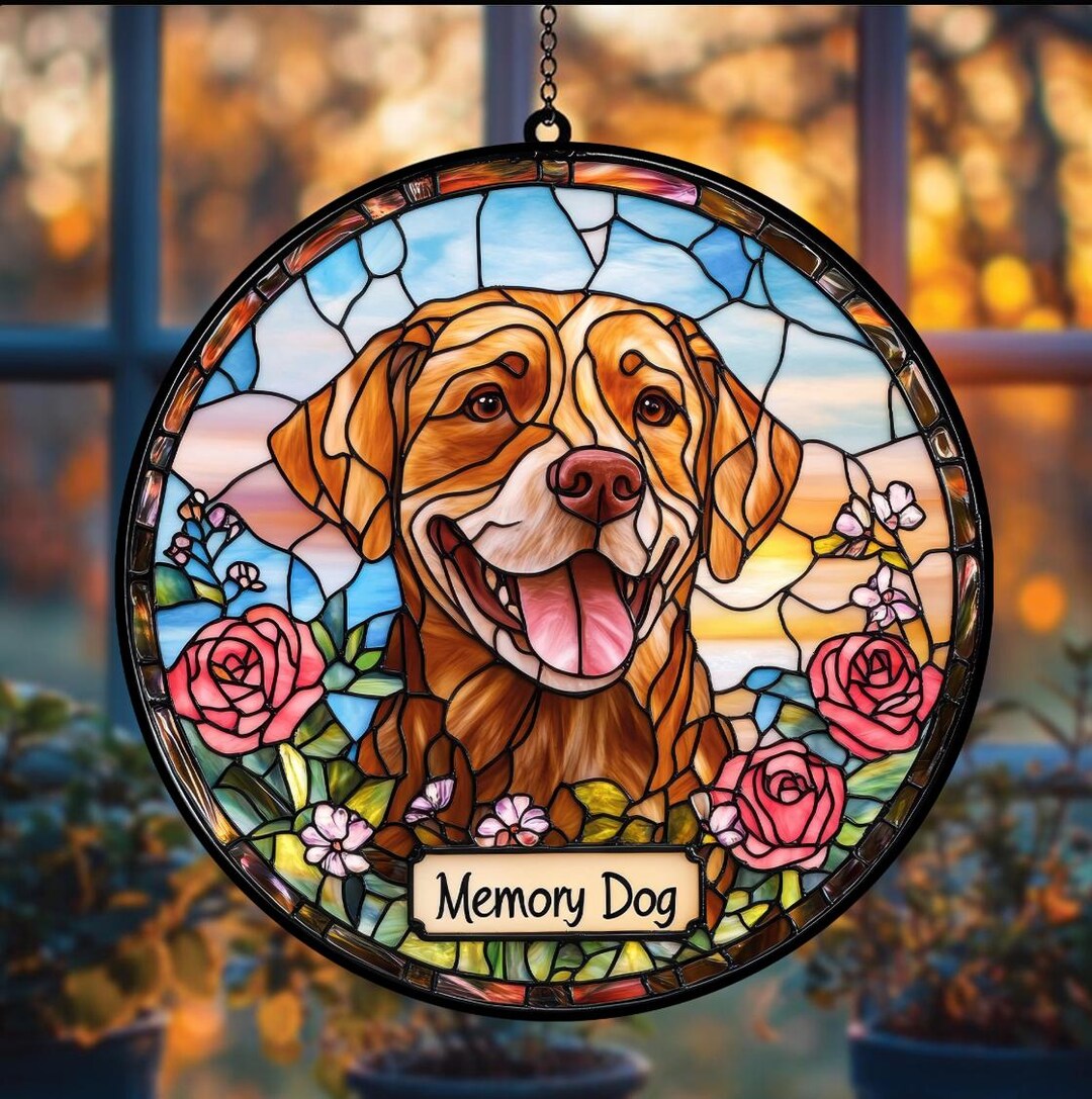 Custom Pet Acrylic Suncatcher, Glass Dog Memorial Suncatcher, Custom ...