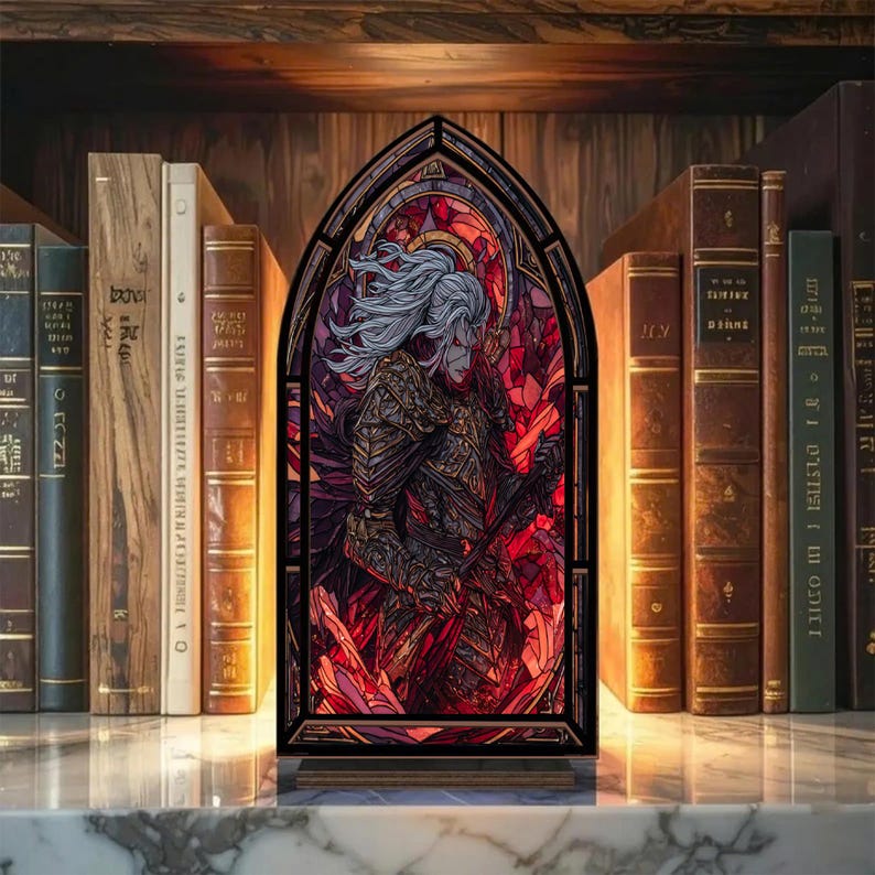 Maliketh the Black Blade Suncatcher Candle Holder, Dark Fantasy Knight ...