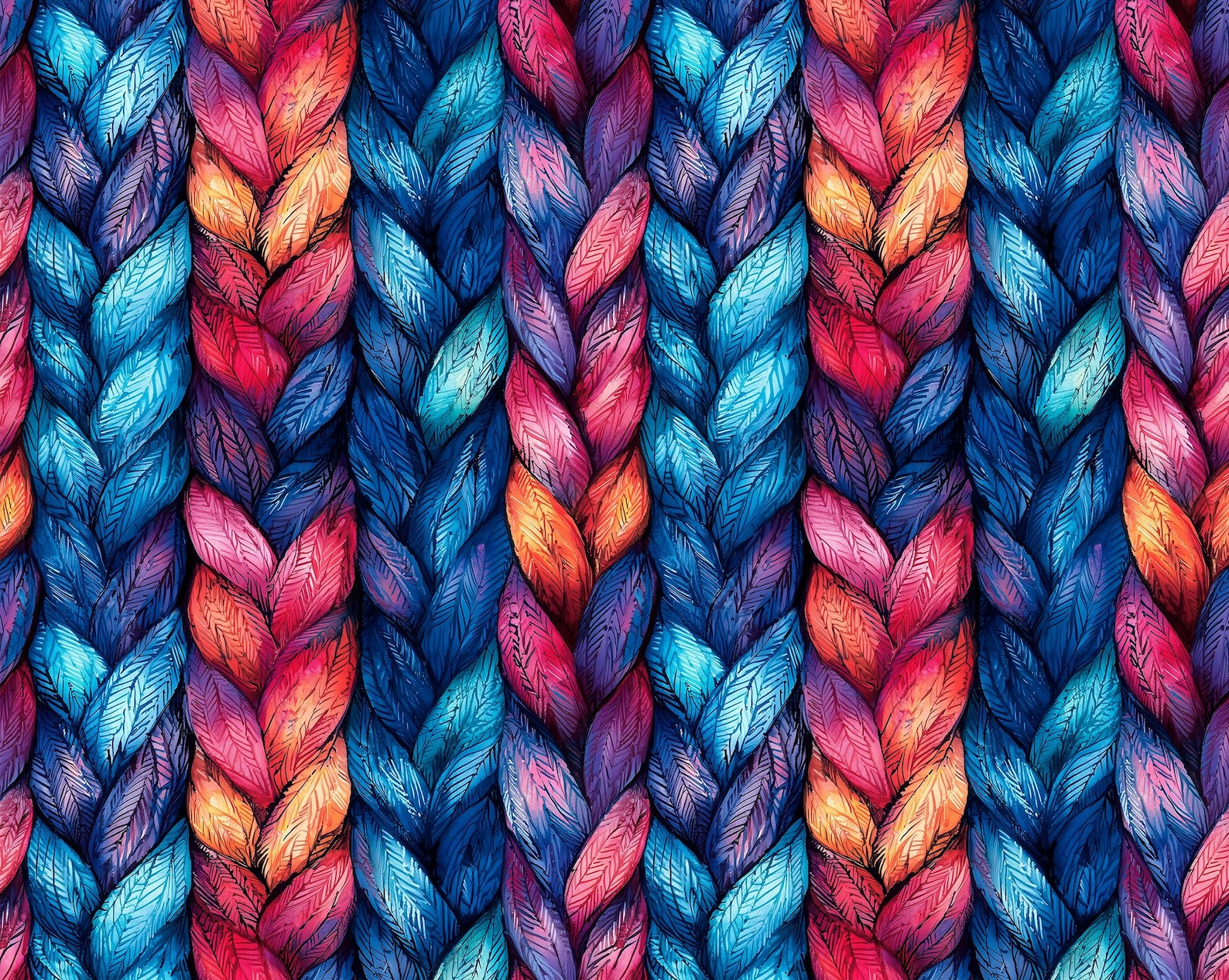 Watercolor Knitting Seamless Pattern - Crocheting Digital Paper ...
