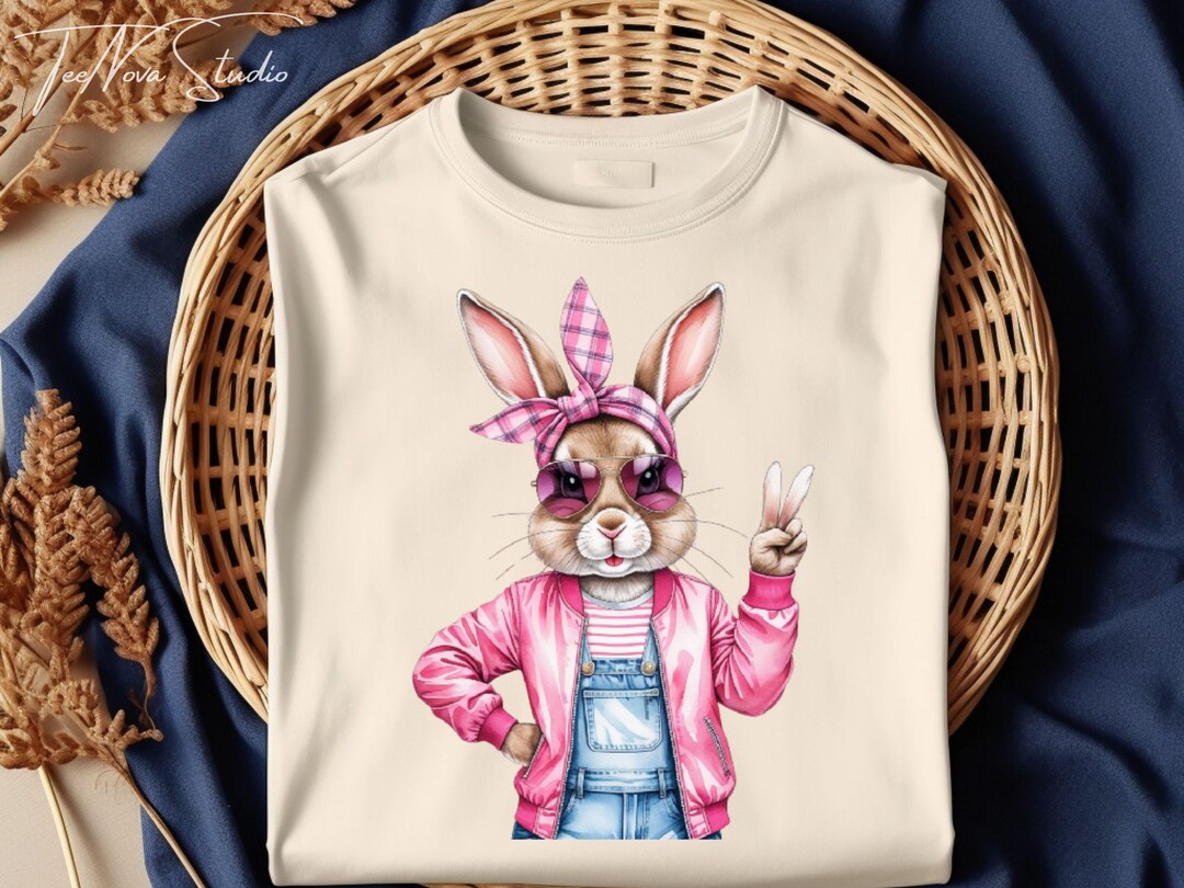 Retro Easter Bunny Peace Sign PNG, Vintage Happy Easter PNG, Funny ...