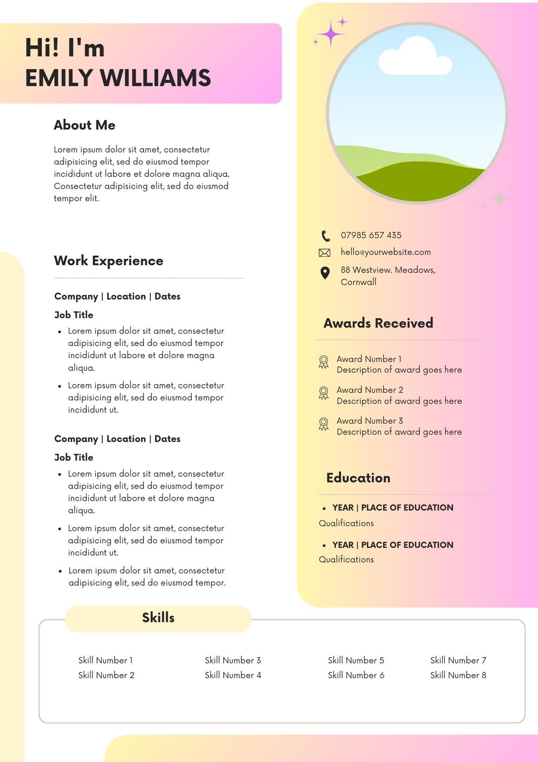 Get Noticed! CV Template Bundle | Colorful Resumes for Career Success ...