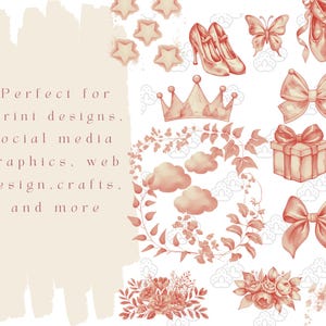 Watercolor Princess Clipart Coral Princess PNG Watercolor Fairytale ...