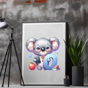 Alphabet Letter Clipart Bundle Alphabet PNG Cute Watercolor Koala ...