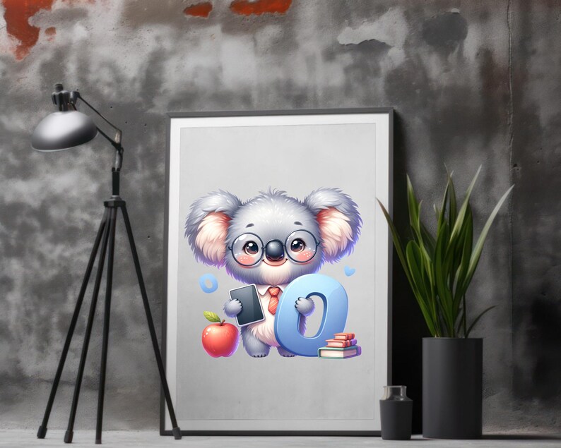 Alphabet Letter Clipart Bundle Alphabet PNG Cute Watercolor Koala ...