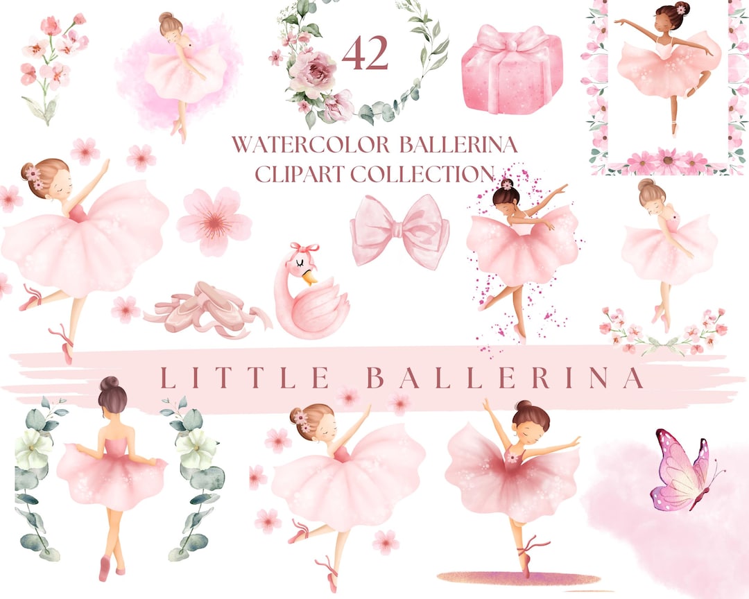 Watercolor Ballerina Clipart Swan Lake Clipart Pink Ballerina PNG ...