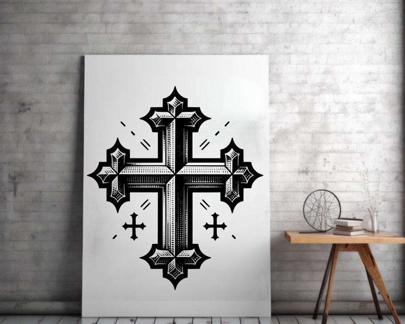 35 Religious Clipart Bundle Black and White Crosses and Quotes ...