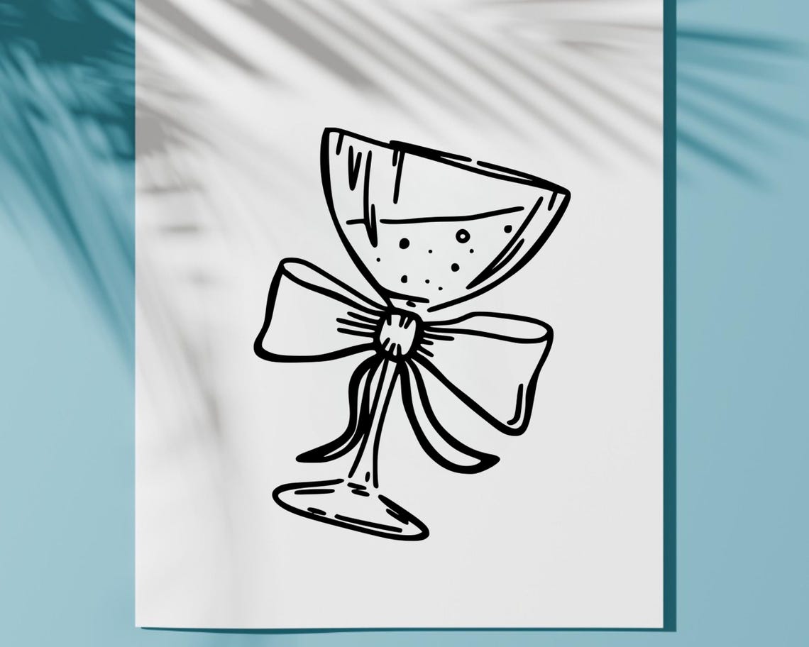 Minimalist Cocktails PNG Signature Cocktail Clipart Hand Drawn Black ...
