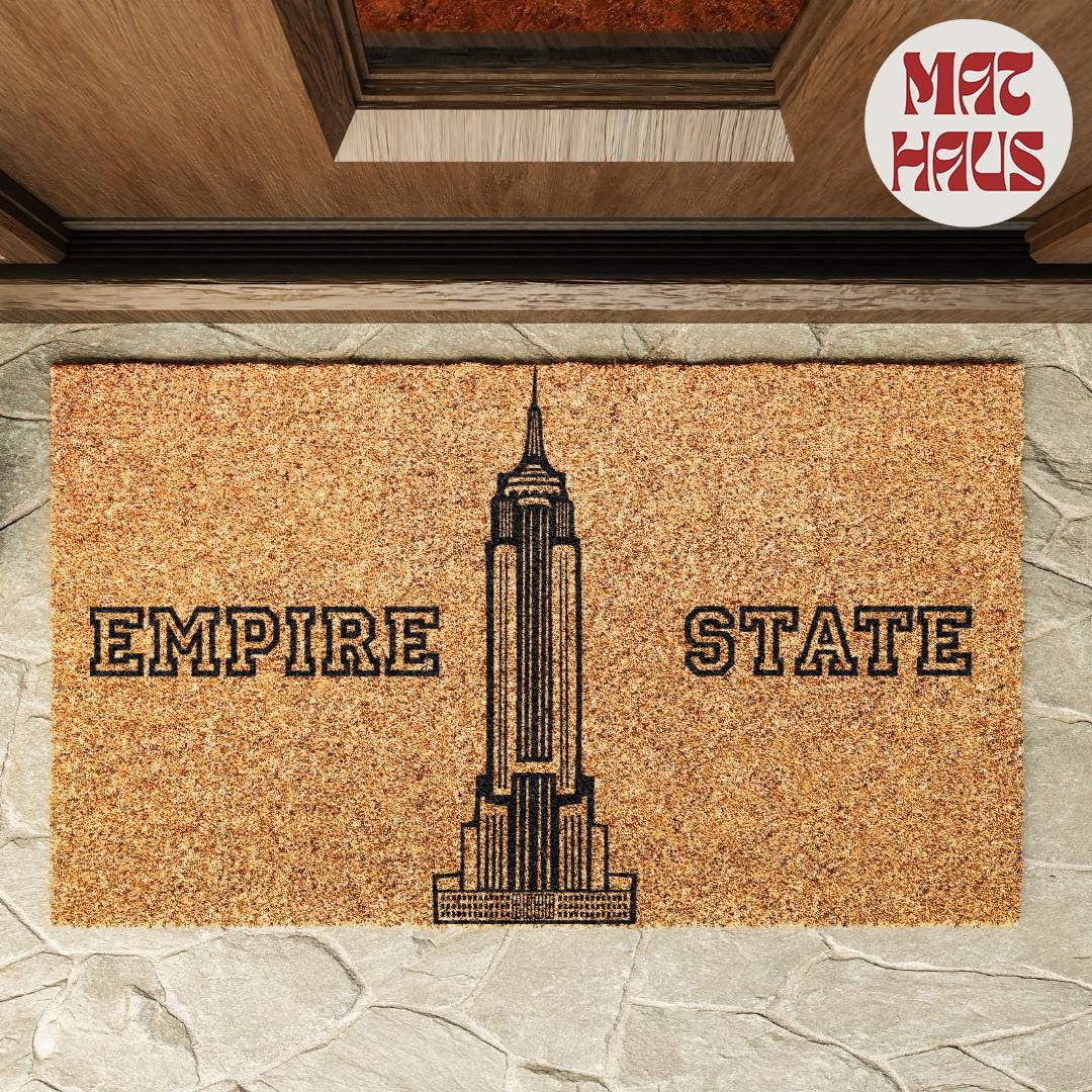 New York | Manhattan Empire State Building Coir Doormat | Housewarming ...