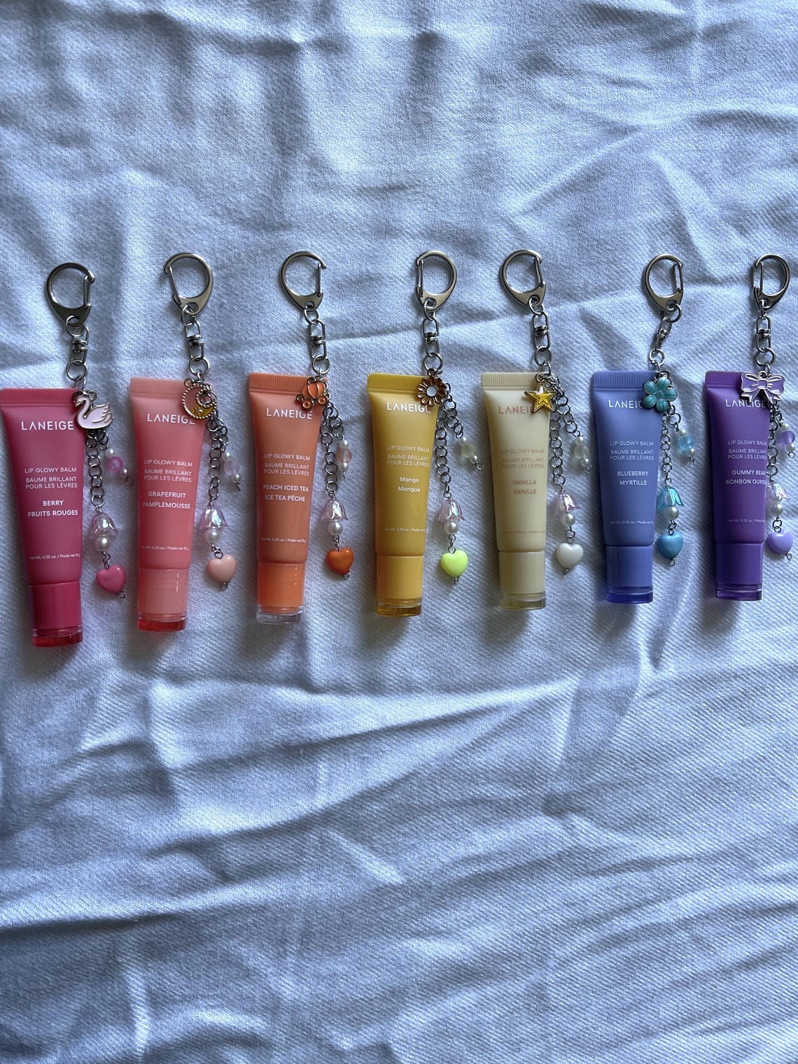 Handmade Lip Balm Keychains With Silver Hardware| Custom Laneige ...