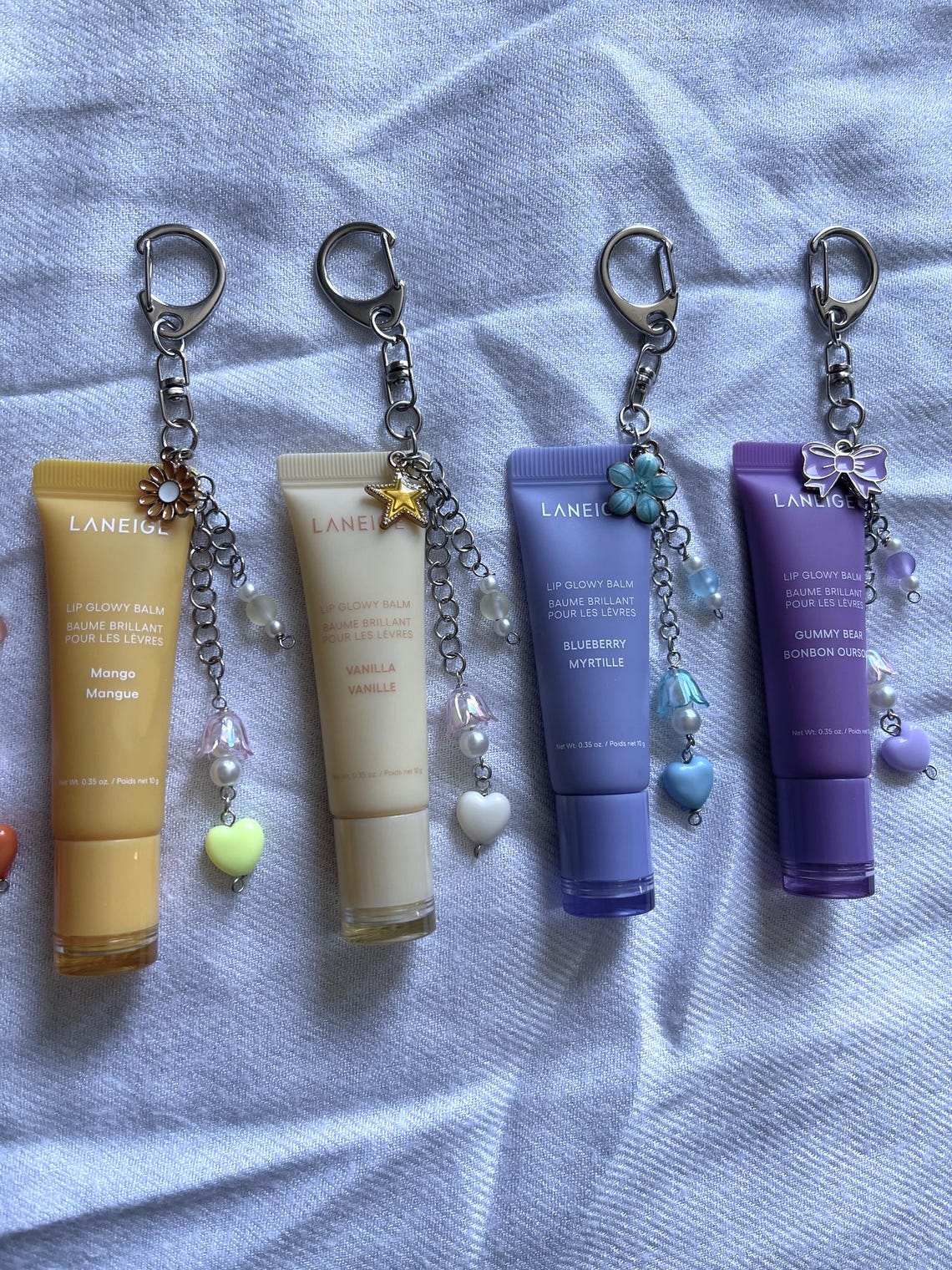 Handmade Lip Balm Keychains With Silver Hardware| Custom Laneige ...