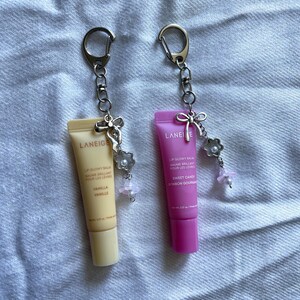 Handmade Lip Balm Keychains With Silver Hardware| Custom Laneige ...