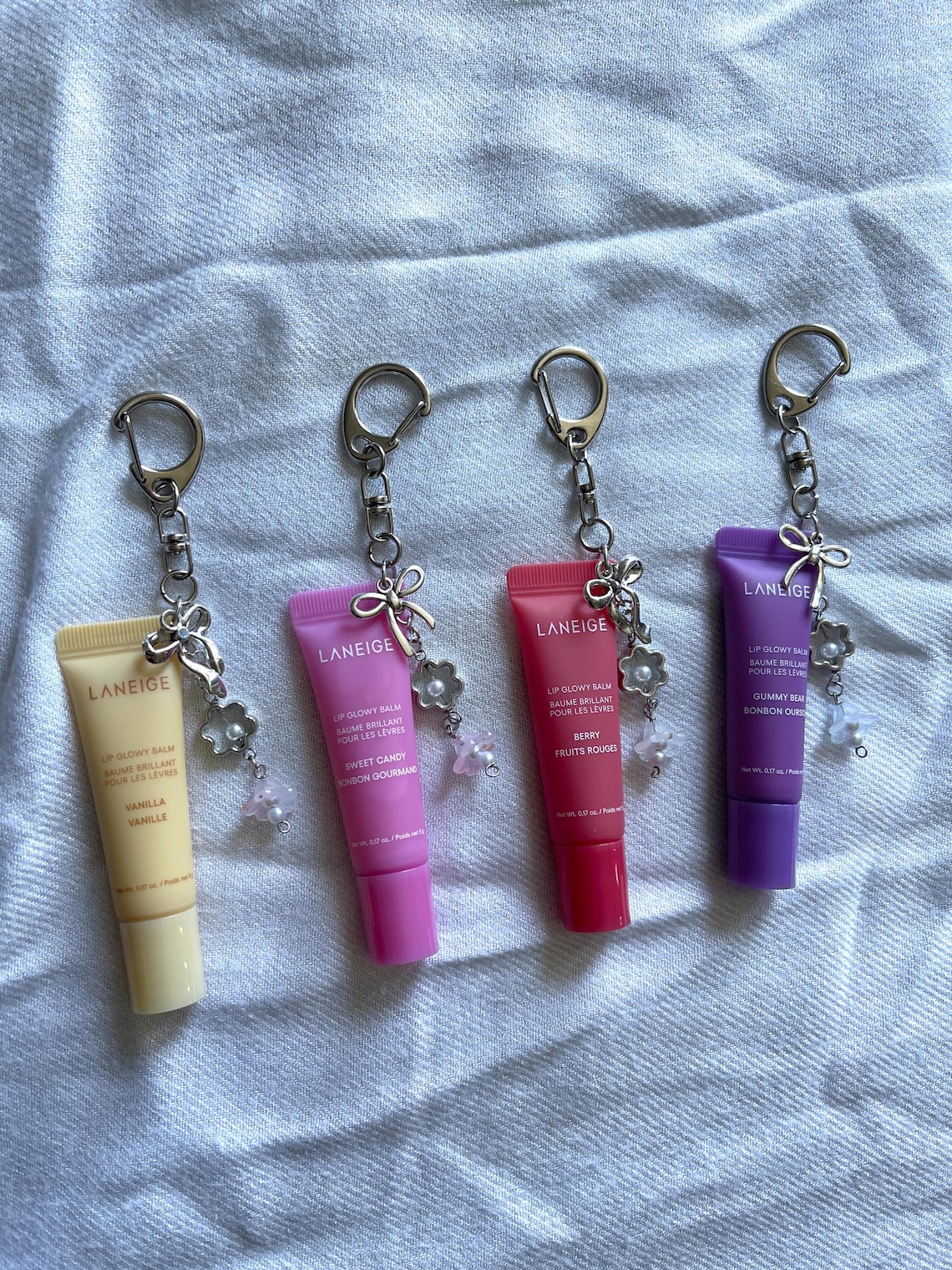 Handmade Lip Balm Keychains With Silver Hardware| Custom Laneige ...