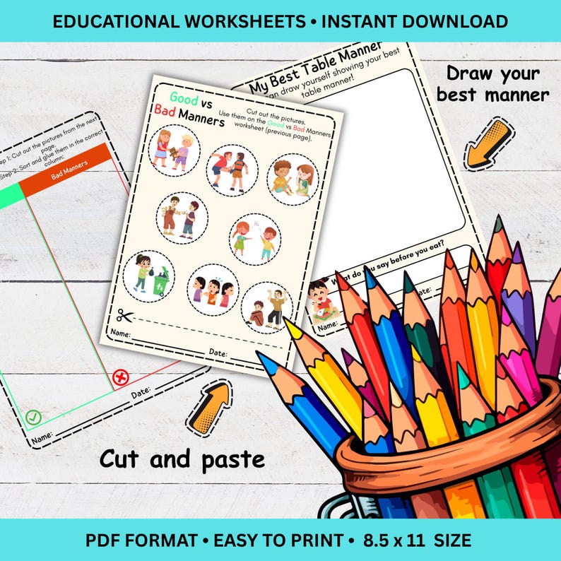 Good Manners Worksheets for Kids | Printable Activities for Home and ...