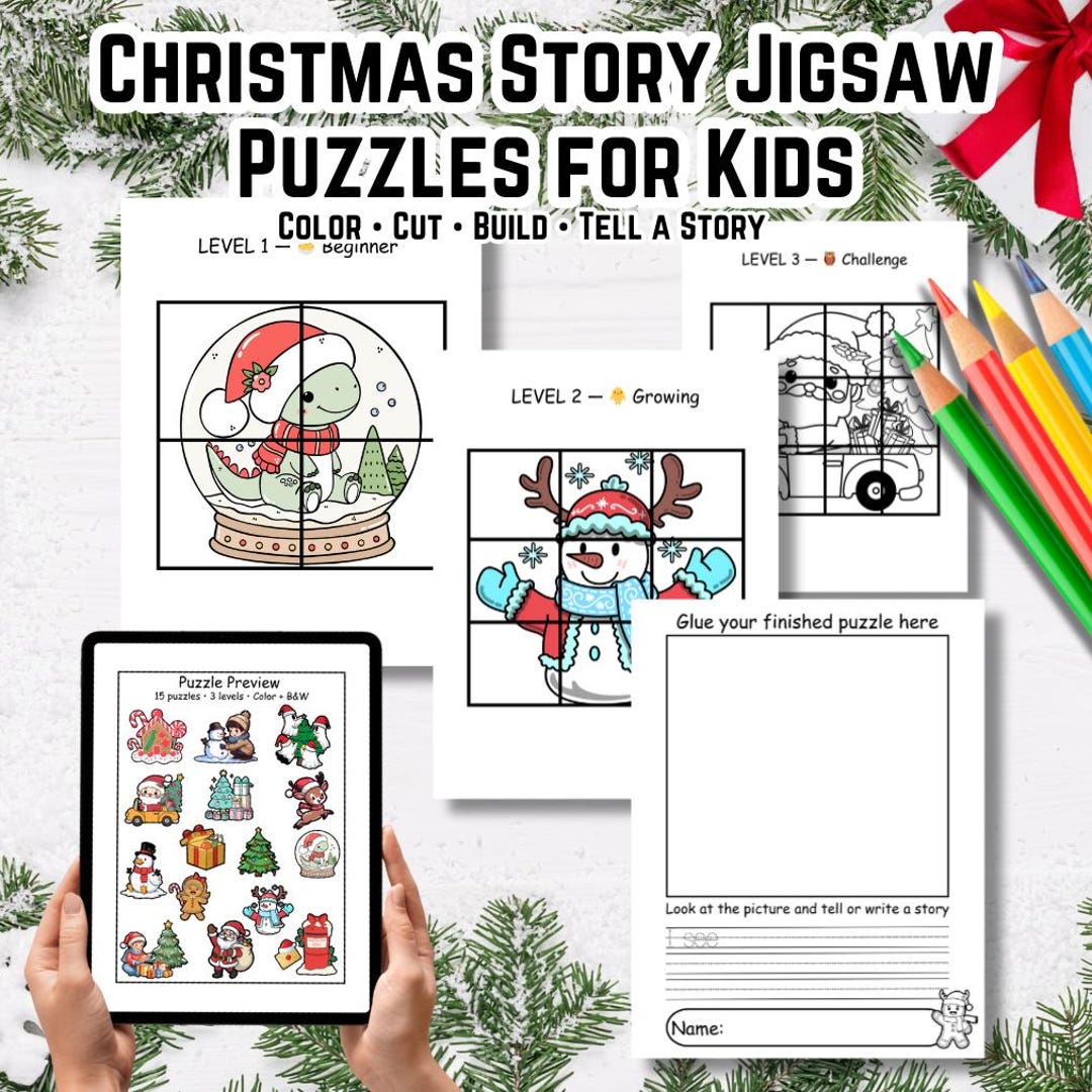 Christmas Puzzle for Kids Printable | Preschool Jigsaw Activity | 3 ...