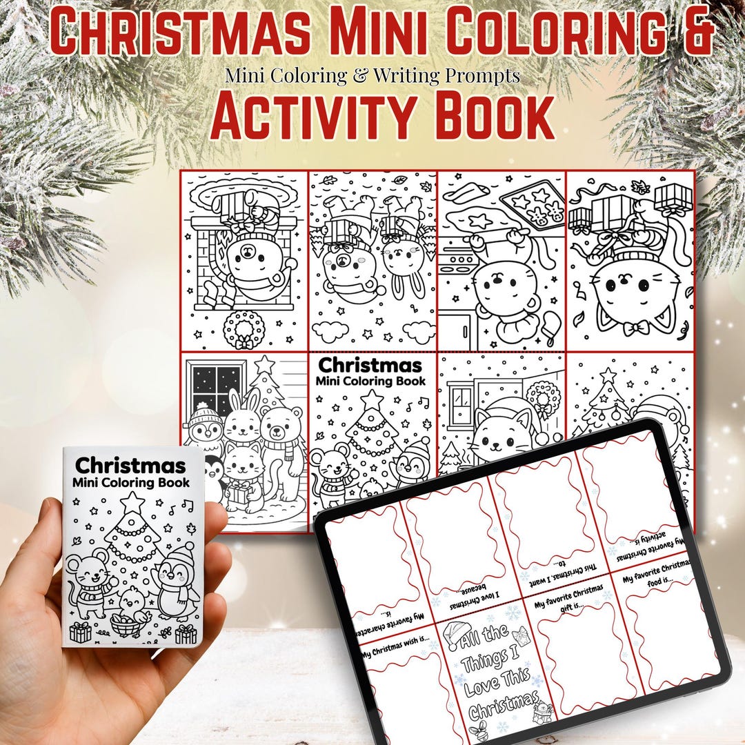 Printable Christmas Craft for Kids | Mini Coloring & Writing Prompt ...
