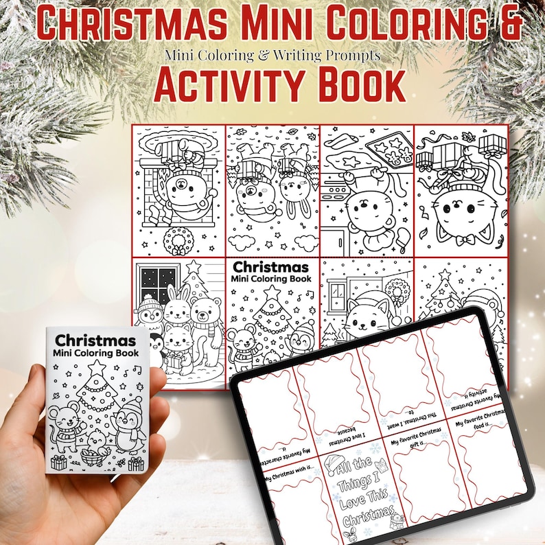 Printable Christmas Craft for Kids | Mini Coloring & Writing Prompt ...