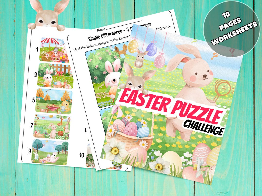 Easter Find the Difference Worksheets|printable Activity for Kids|easy ...