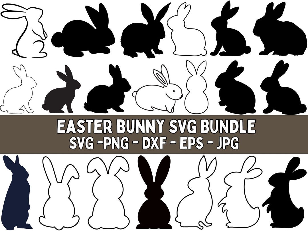 Easter Bunny SVG Bundle | Rabbit Clipart, Cricut Cut Files - Etsy