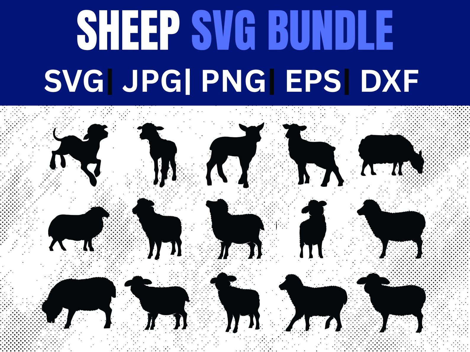 Sheep SVG Bundle: Farm Animal Clipart, Cricut Cut Files (digital ...
