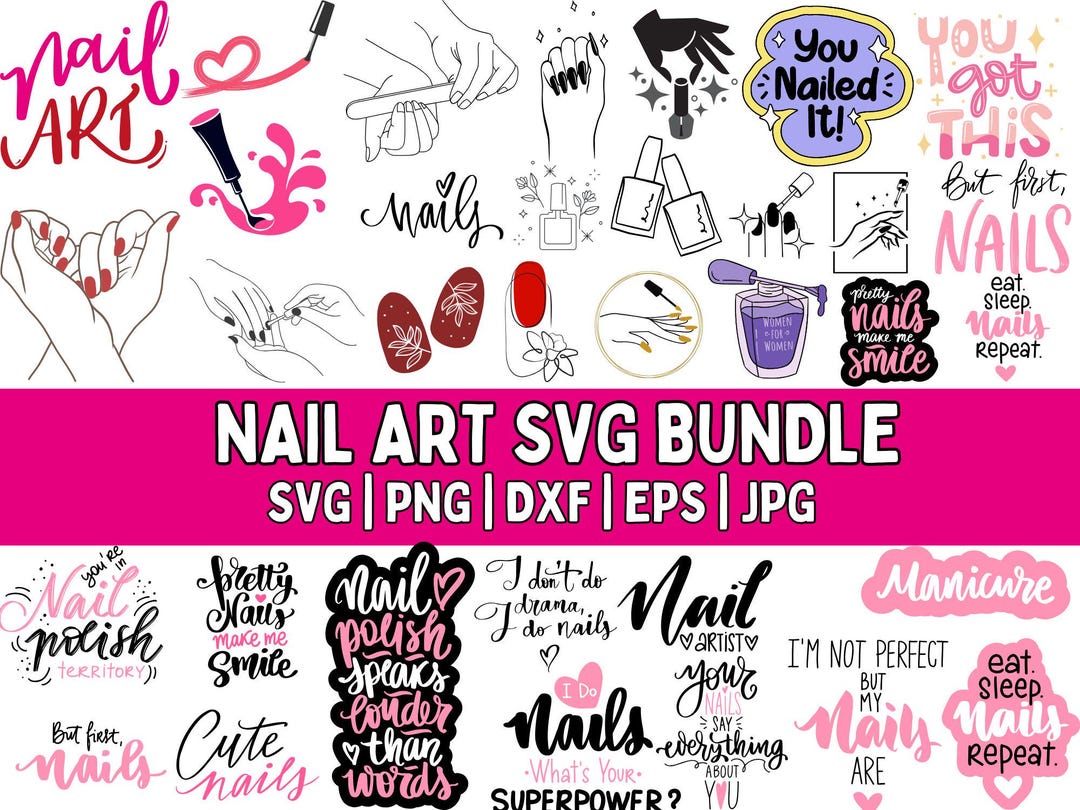 Nail Art SVG Bundle: Nail Tech Clipart (digital Download) - Etsy