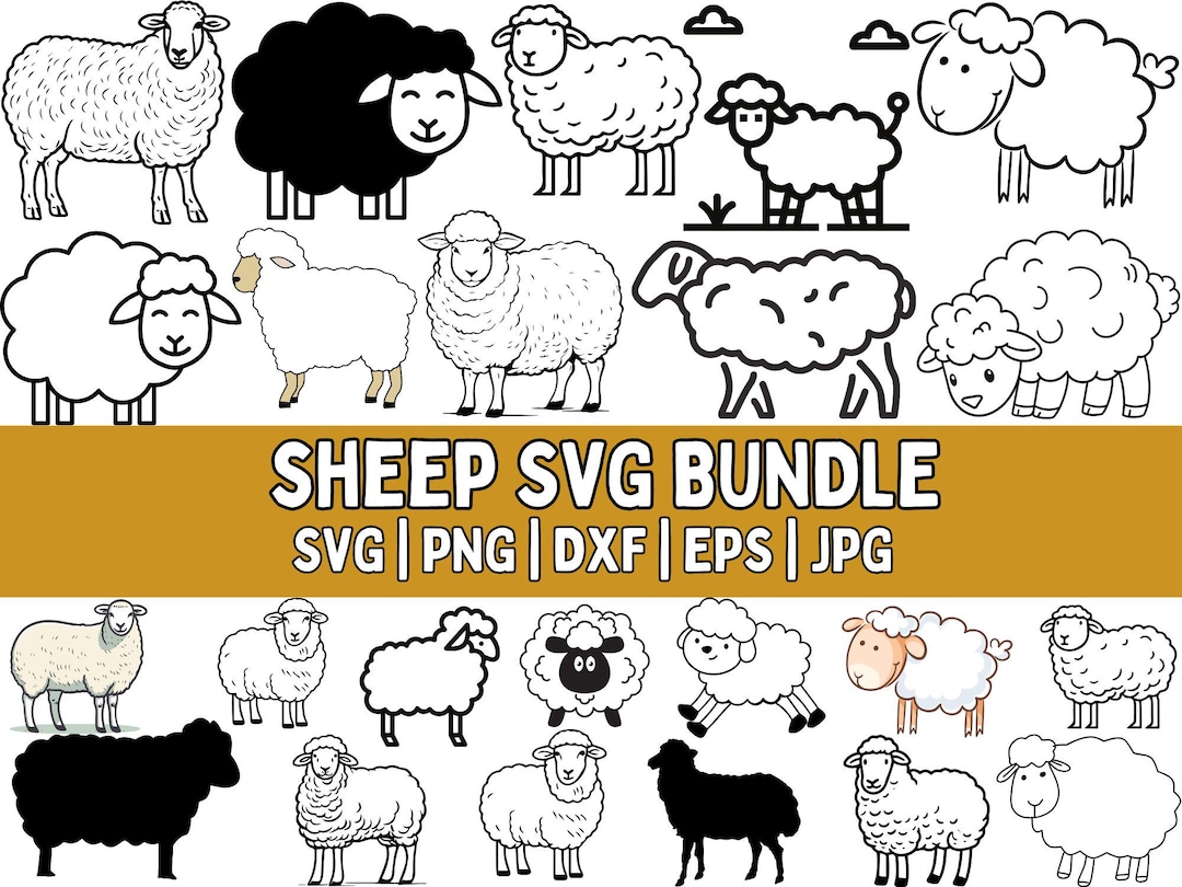 Sheep SVG Bundle: Animal Cut Files for Shirts (digital Download) - Etsy UK