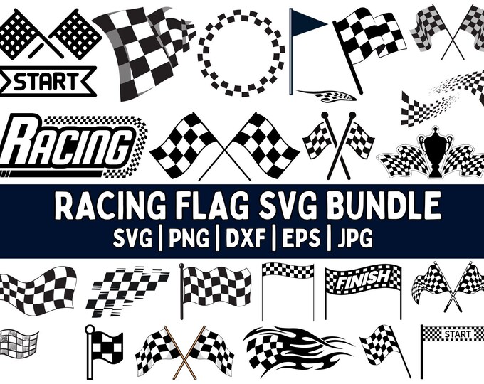 Racing Flag SVG/ Race Car Flag SVG/ Checkered Flag Svg/ Rally Car Svg ...