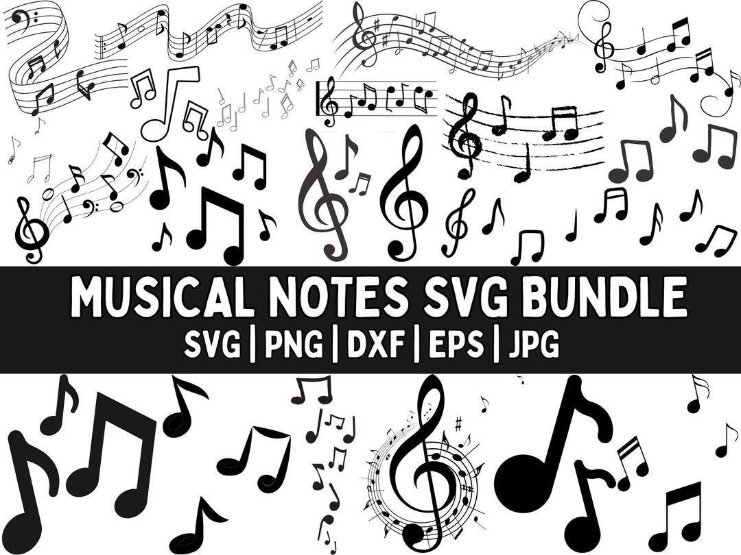 Musical Notes SVG: Treble Clef, Music Key Cut Files (digital Download ...