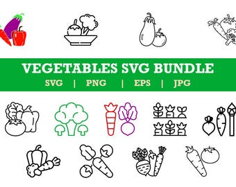 Vegetables SVG Bundle: Hand-drawn Food Illustrations (digital Download ...