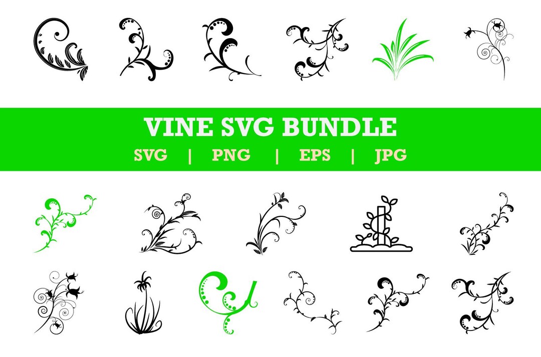 Vine Silhouette SVG: Leaf Vines Vector Graphics (DIGITAL DOWNLOADS) - Etsy