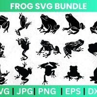Frog SVG, Frog DXF, Frog PNG, Frog Cut File, Clipart, Digital File, Svg ...