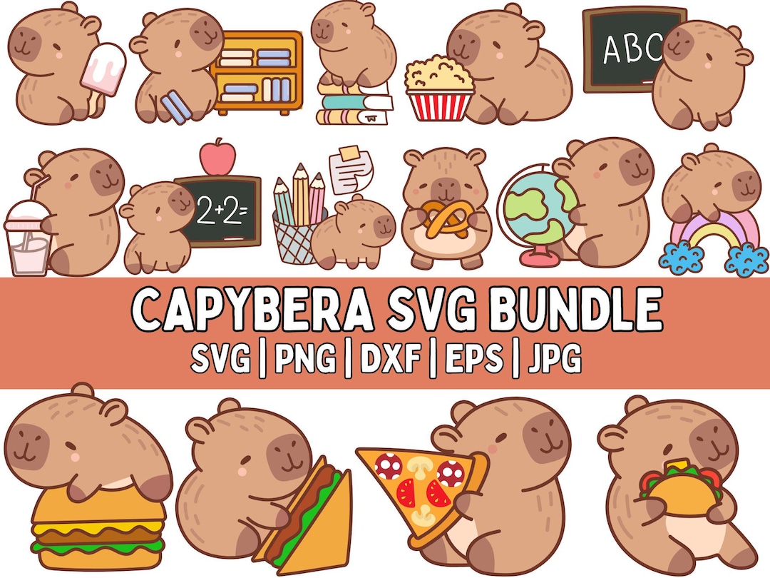 Cute Capybara SVG Bundle,instant Digital Download for Cricut ...