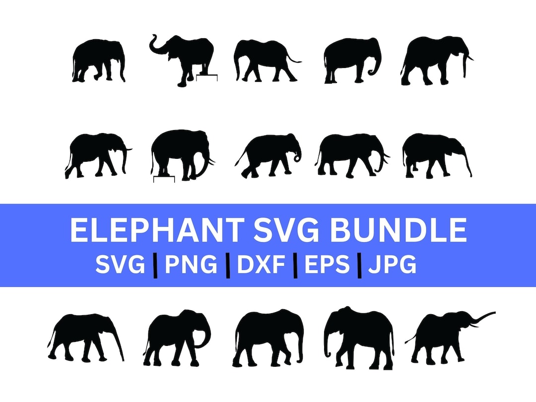 Elephant SVG Bundle, Safari Animal Clipart (digital Download - Etsy
