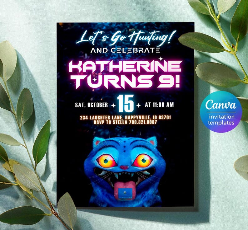 Kpop Demon Hunters Birthday Invitation, Editable K-pop Party Invite ...