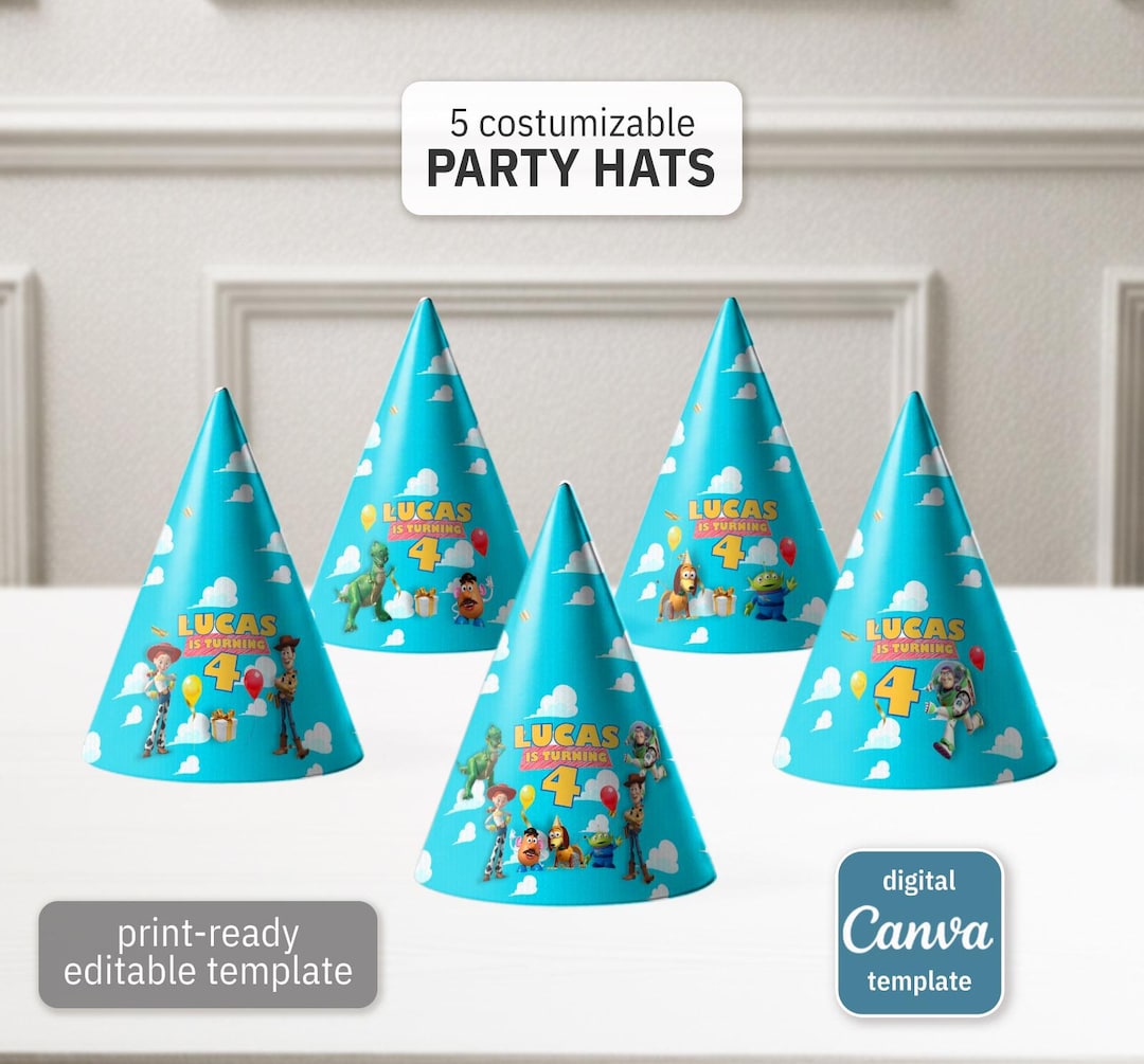 Toy Story Woody Printable Party Hats, Birthday Party Editable Template ...