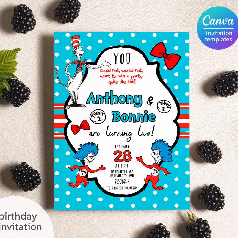 Dr Seuss Invitation - Etsy