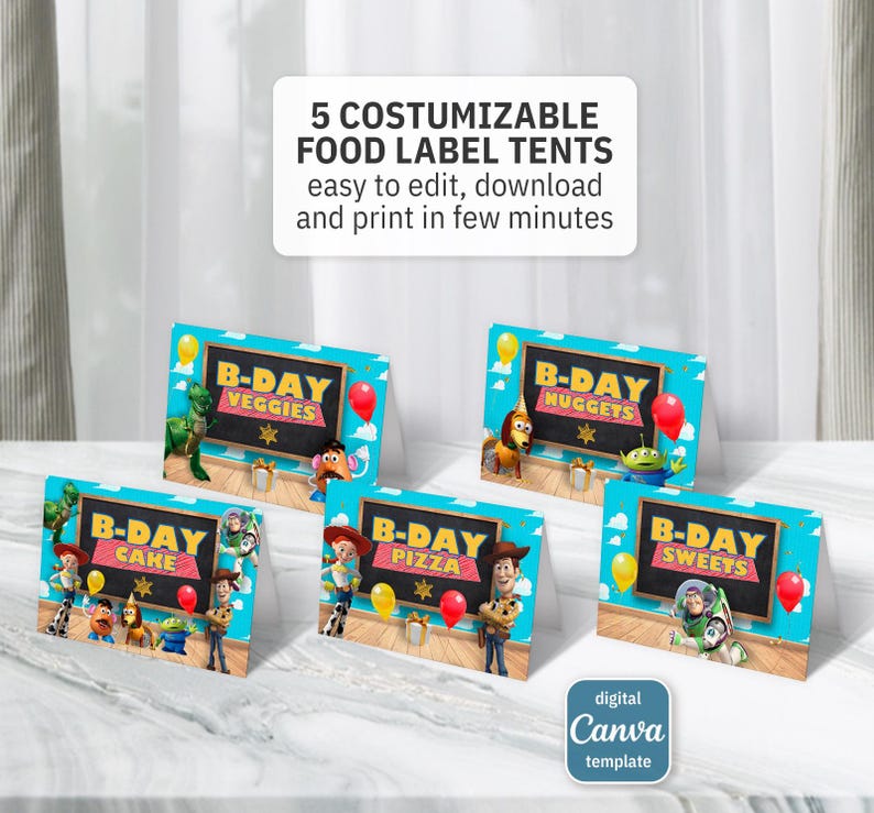 Toy Story Woody Printable Table Tent, Food or Name Lable, Birthday ...