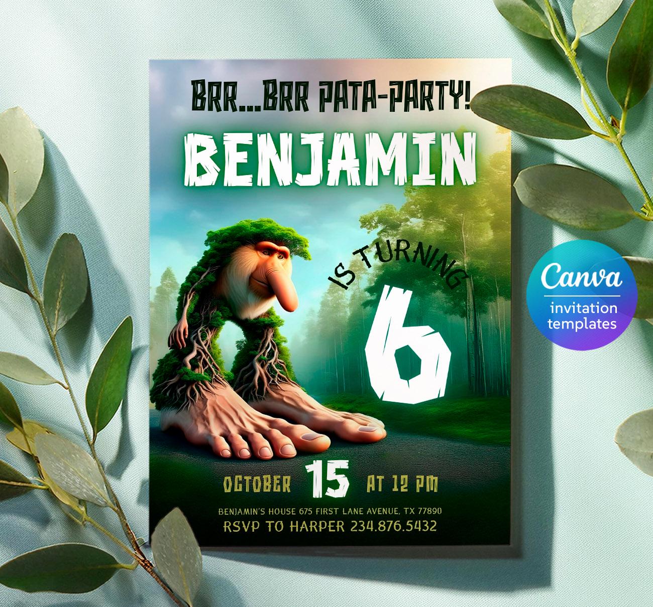 Italian Brain Rot Invitation, Brrr Brrr Patapim Invitation, Printable ...