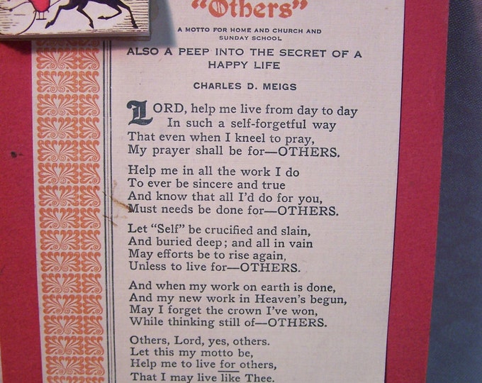 Antique Poem "others" by Charles D. Meigs C. 1907 - Small Calendar ...