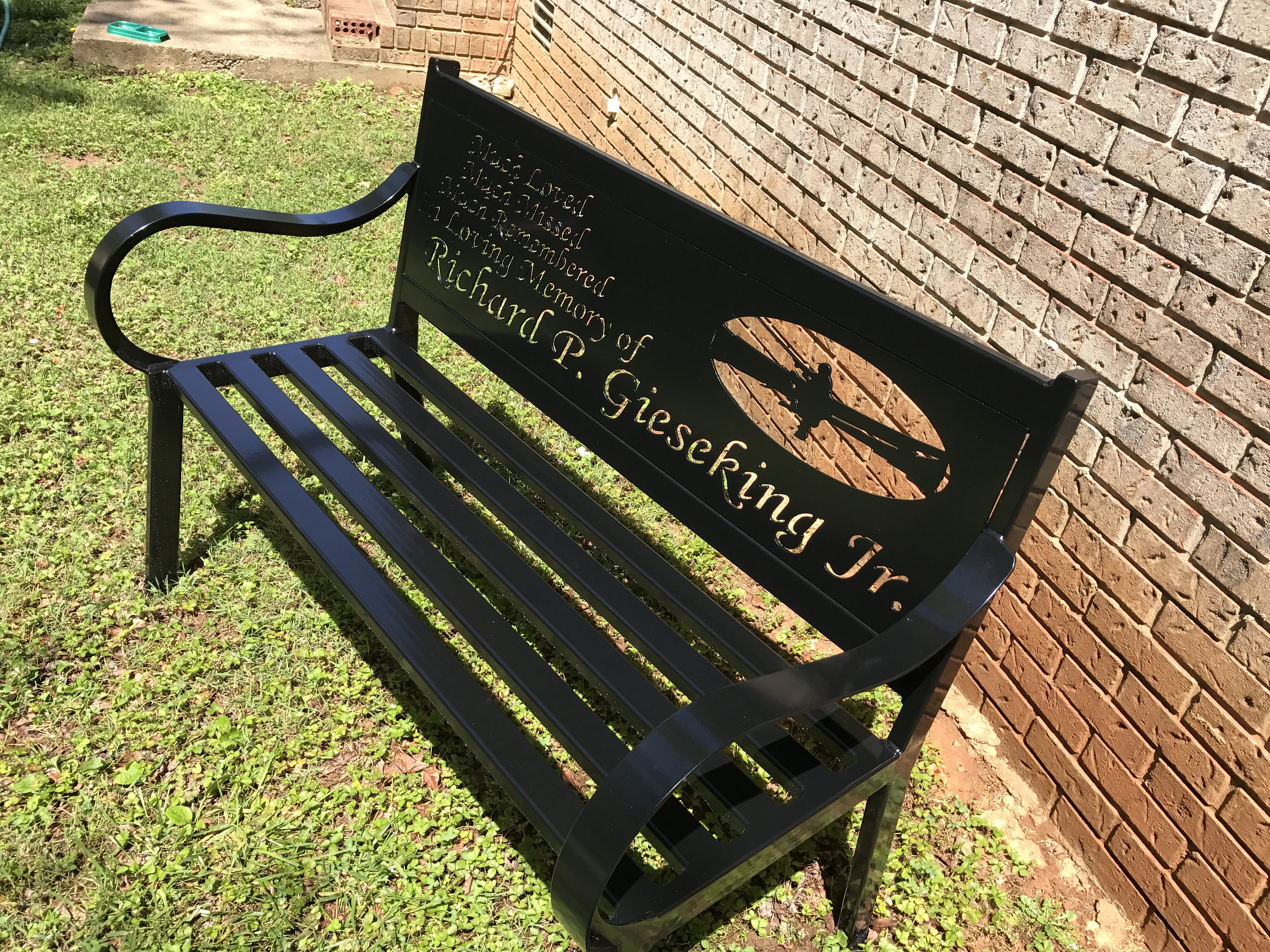 Custom Steel Bench With Cnc Plasma Cut Design Powder Coated Made to ...