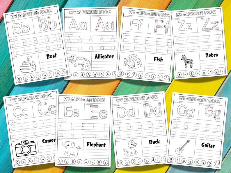 Alphabet Tracing and Coloring Pages A to Z – Handwriting Practice ...
