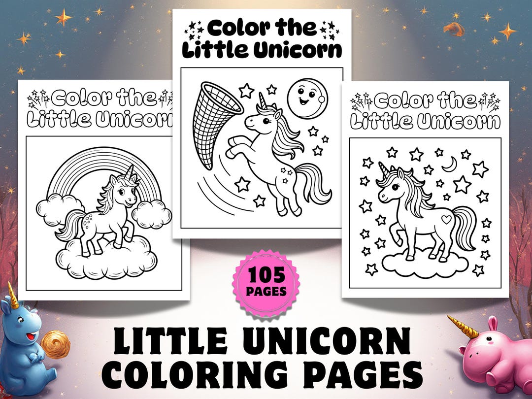 Unicorn Coloring Pages for Girls – Printable Coloring Book, Fun Kids ...