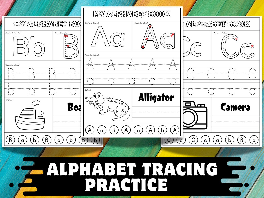 Alphabet Tracing and Coloring Pages A to Z – Handwriting Practice ...