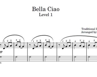 Bella Ciao - Piano Sheet Music - Etsy