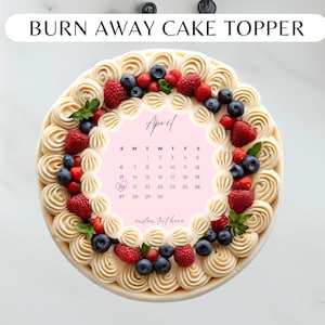 2025 Burn Away Cake Topper Template, Calendar Cake Topper, Canva Cake ...