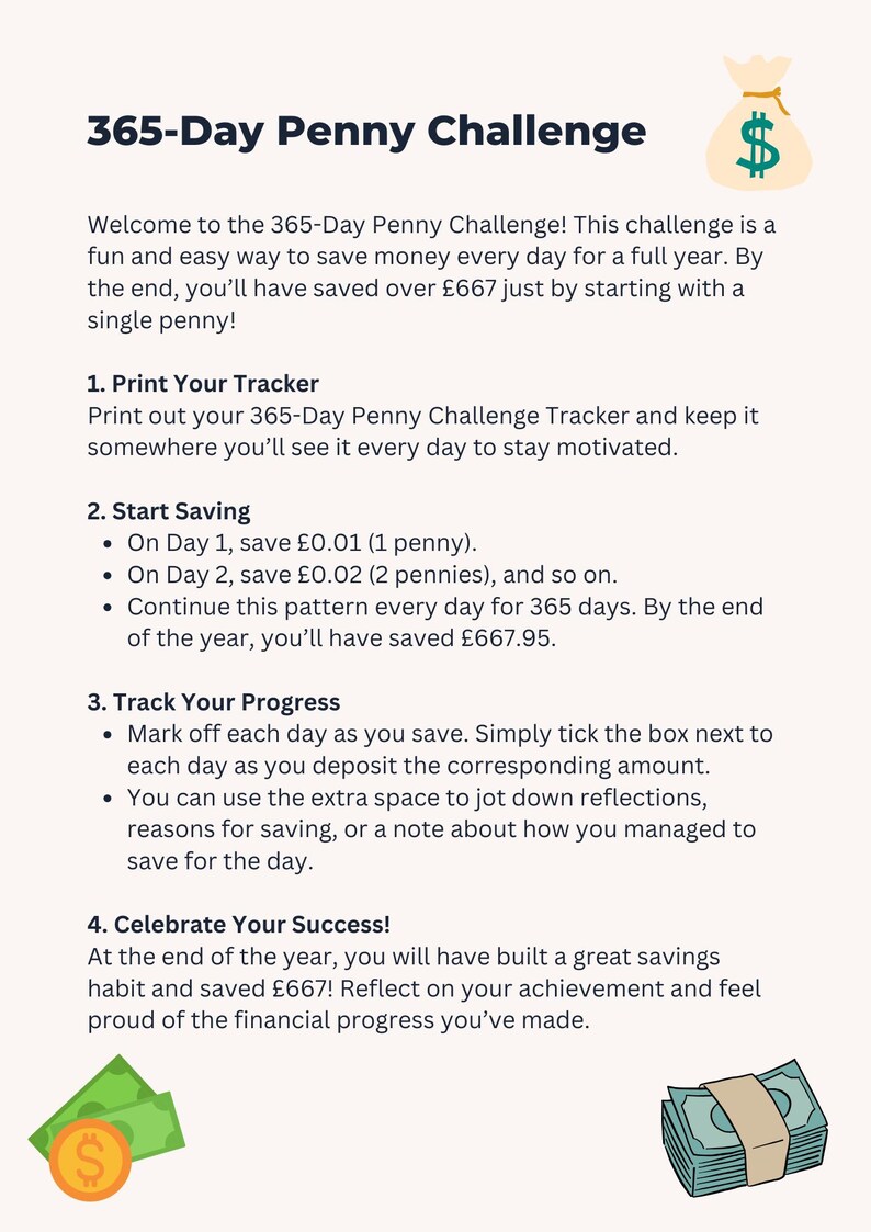 365-day Penny Challenge - Etsy